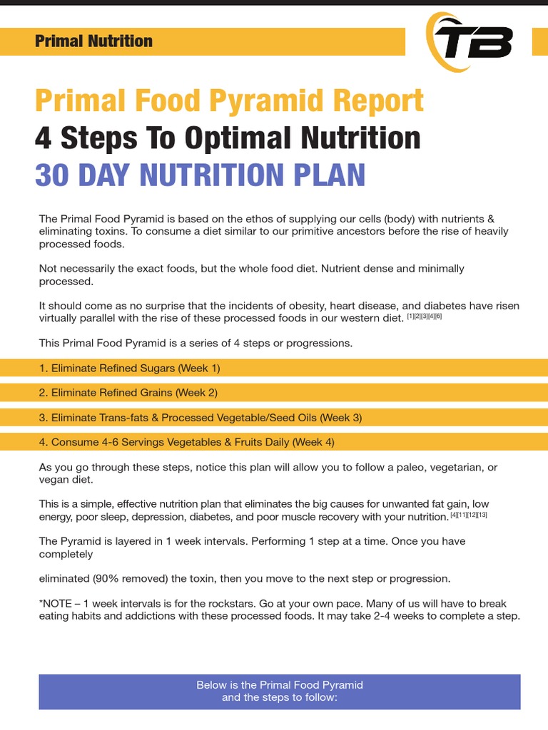 4 Steps To Optimal Nutrition: Primal Food Pyramid Report | PDF ...