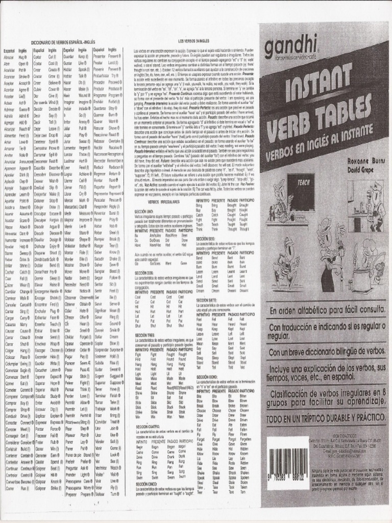 Instant Verb Table 1 | PDF