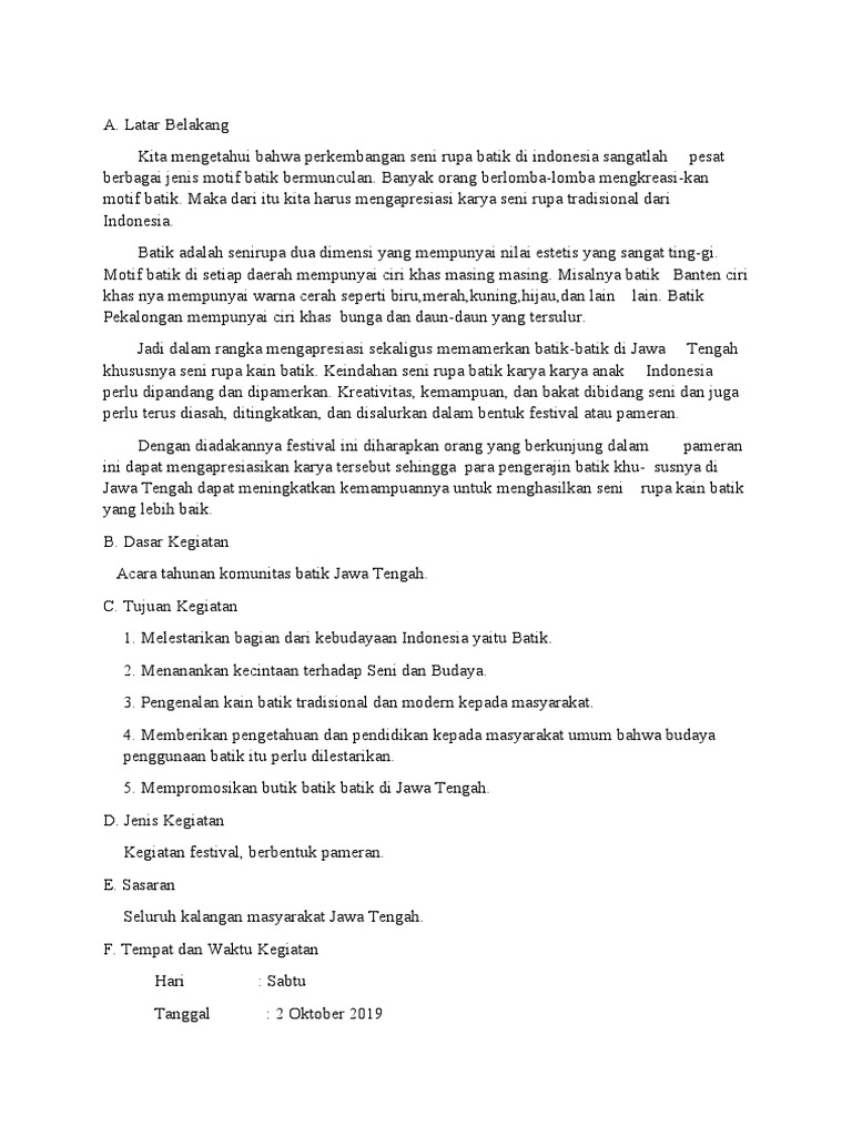 Proposal Batik-1 | PDF