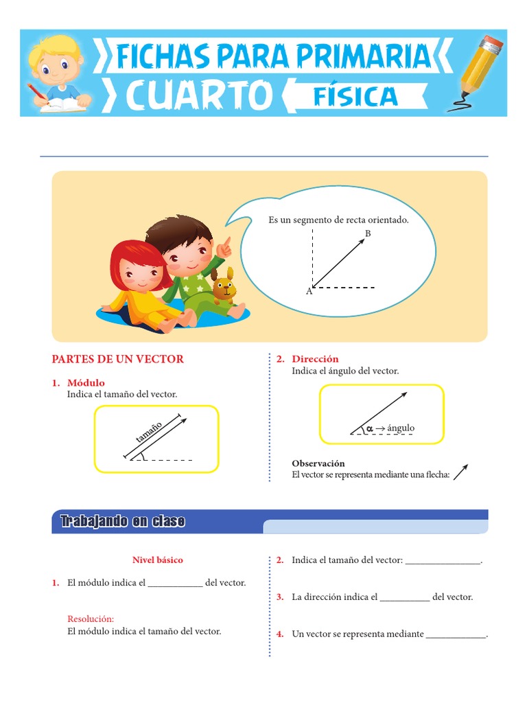 Partes de Un Vector para Cuarto de Primaria | PDF | Vector Euclidiano ...