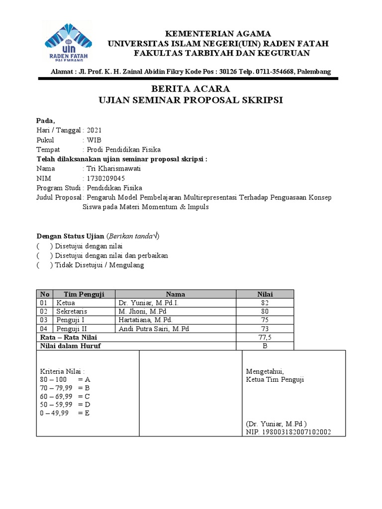 Tri K Ujian Proposal | PDF