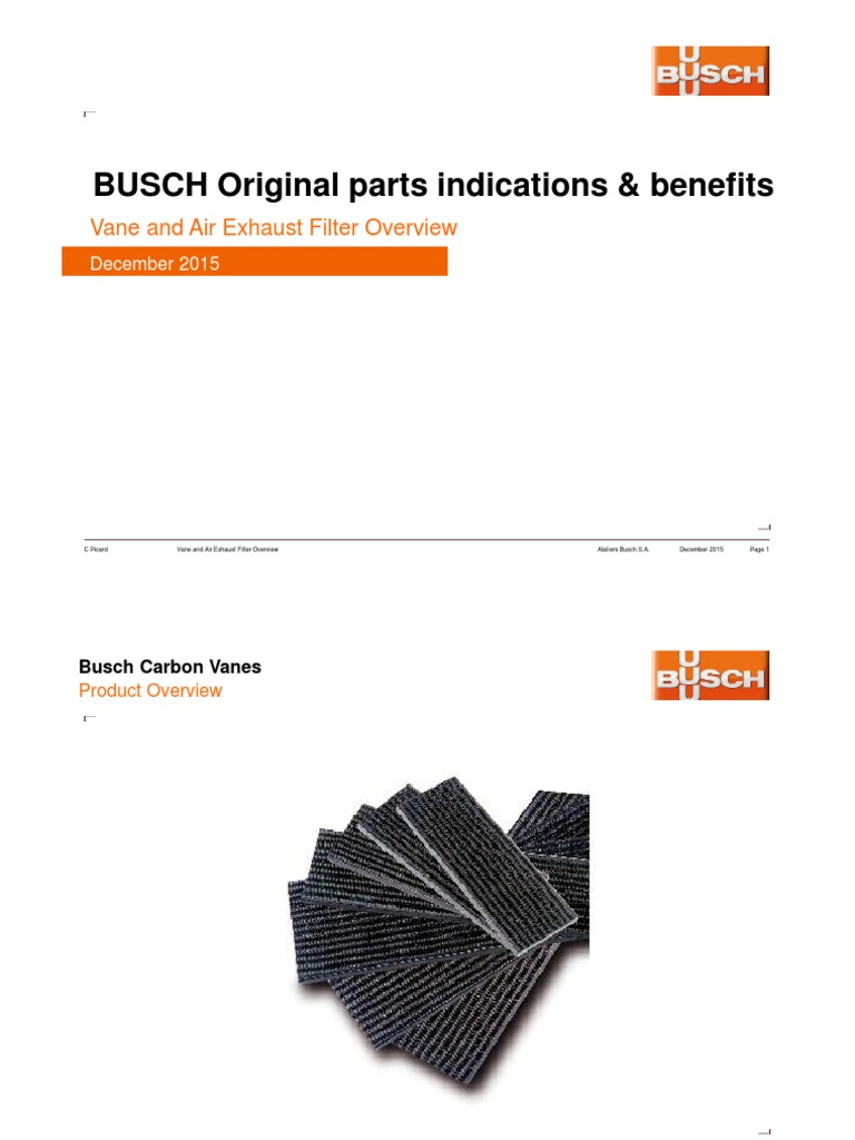 Busch Vane & Exhaust Filter Guide | PDF | Composite Material | Fibers