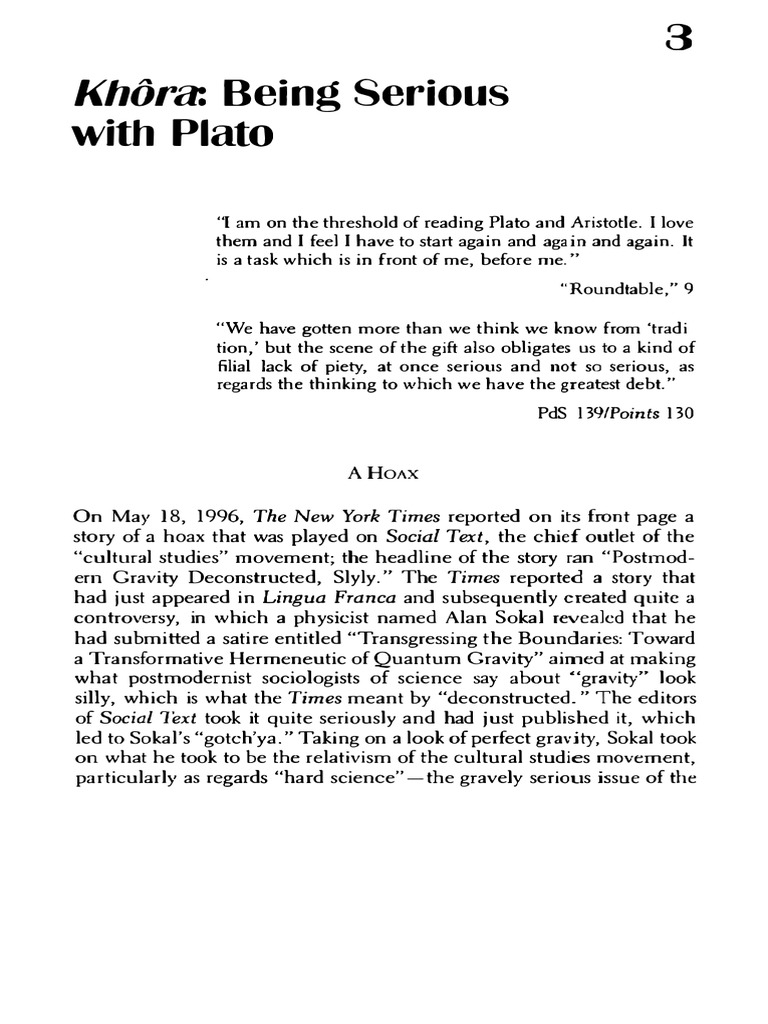 Khora by Caputo in Deconstruction in A Nutshell | PDF | Deconstruction ...