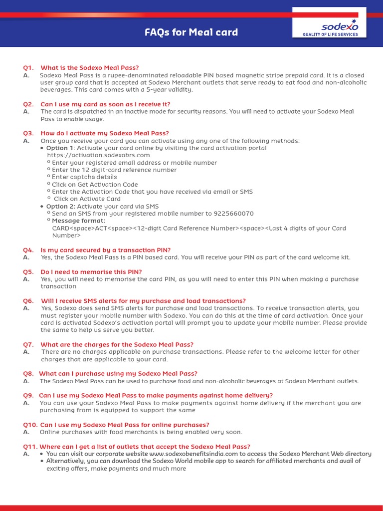 An Insightful Guide to Using Your Sodexo Meal Pass Effectively | PDF ...