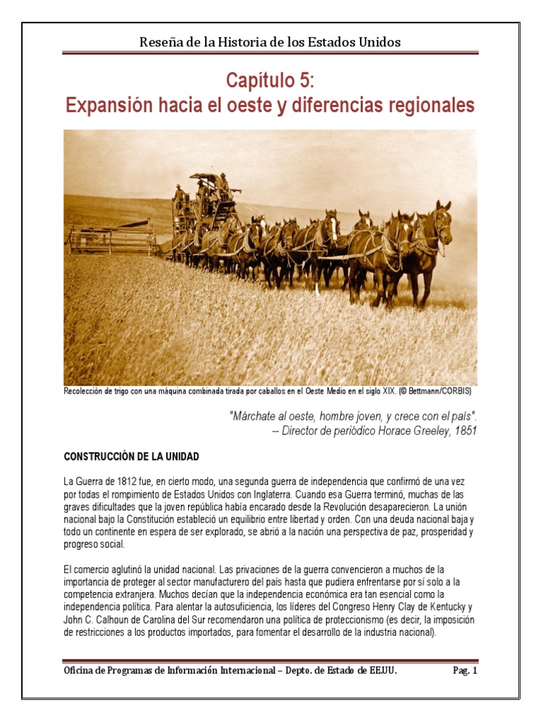 Expansion Hacia El Oeste y Diferencias Regionales | PDF | Andrew ...