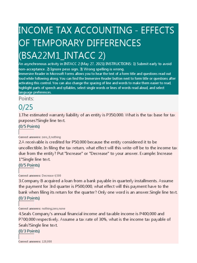 Income Tax Accounting 2 | PDF