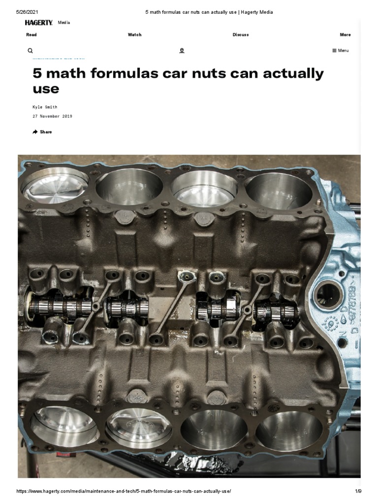5 Math Formulas Car Nuts Can Actually Use | PDF | Engines ...