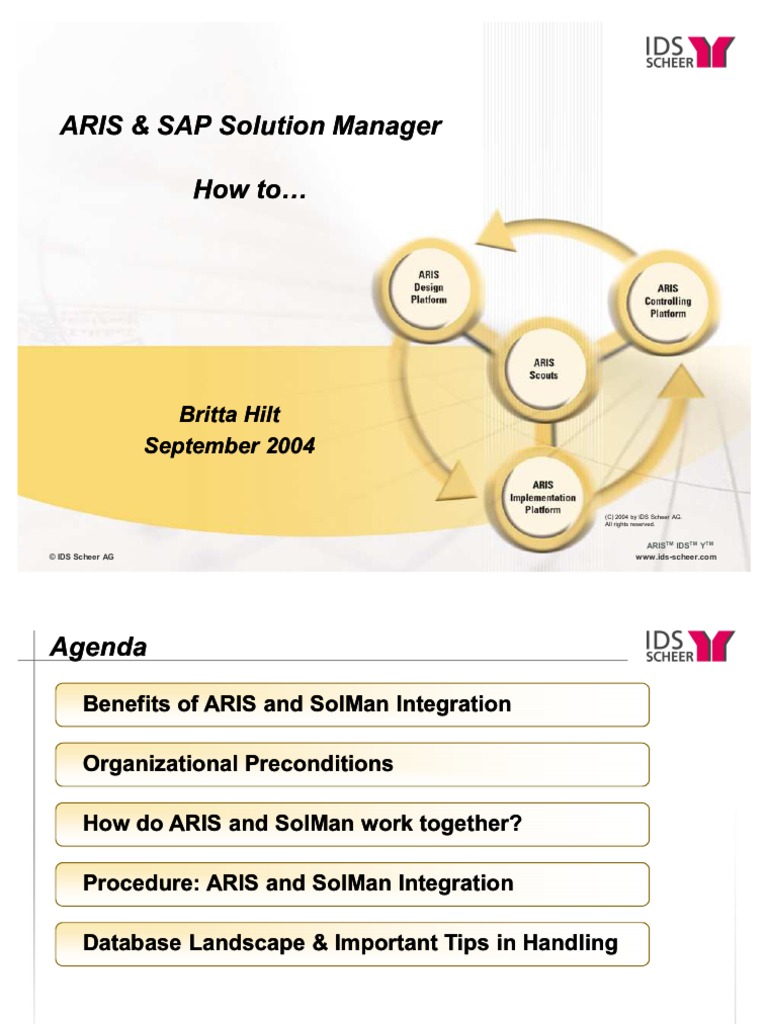 ARIS SAP Solution Manager - How to Integrate | Business Process | Sap ...