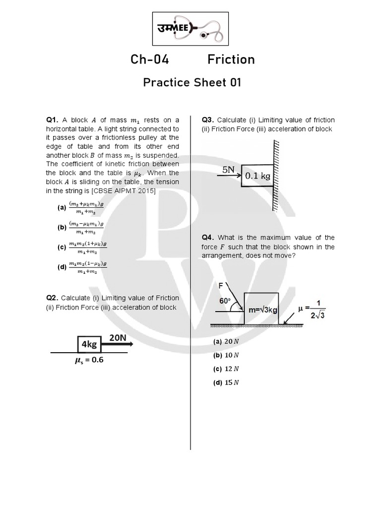 Frictional Force Practice Worksheet | PDF | Friction | Force