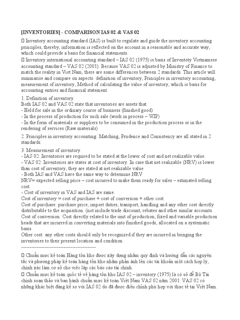 Vas & Ias Comparison | PDF | Vietnam | Inventory