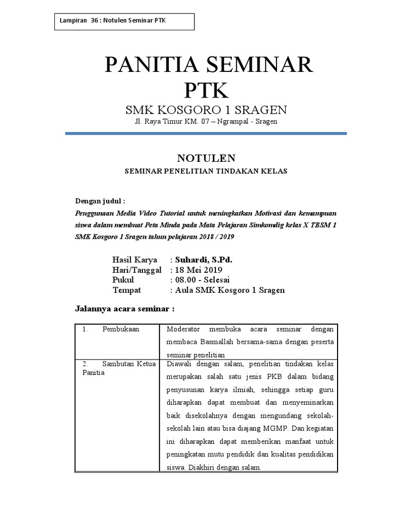 Notulen Seminar | PDF