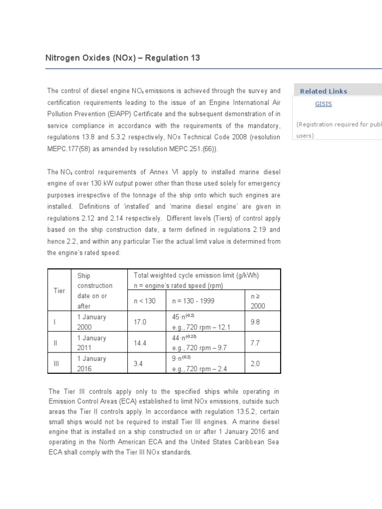 Marpol Annex 6 | PDF | Human Impact On The Environment | Environmental Issues