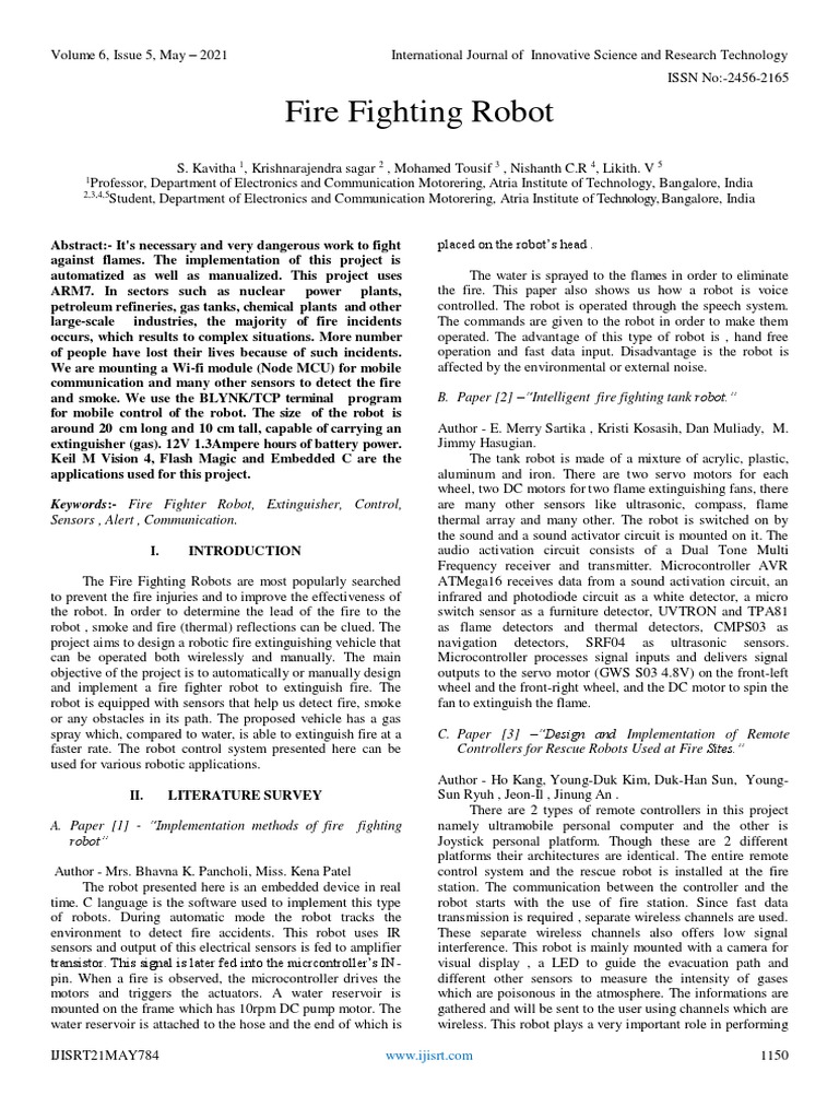 Fire Fighting Robot | PDF | Robot | Robotics