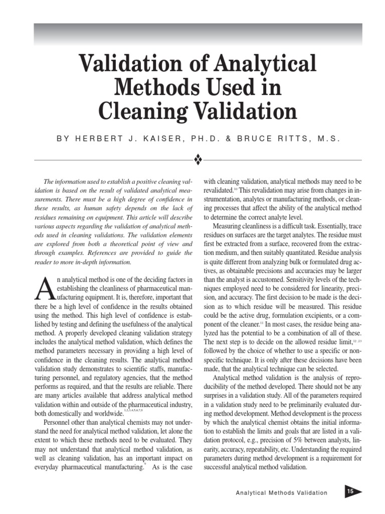 Cleaning Validation 2 | PDF | Detection Limit | Accuracy And Precision