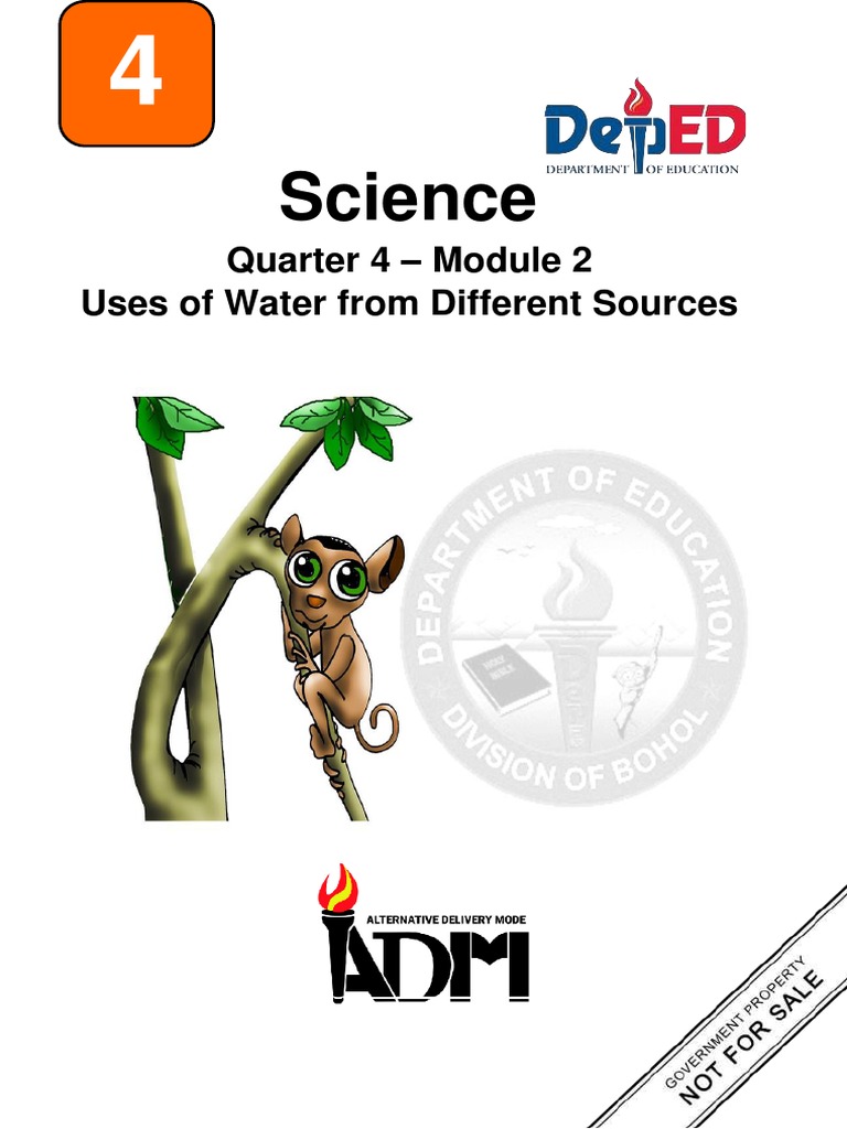 Science: Quarter 4 - Module 2 Uses of Water From Different Sources | PDF | Lake | Fresh Water