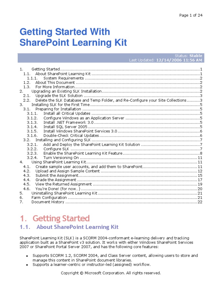Getting Started With Sharepoint Learning Kit | PDF | Share Point | Websites