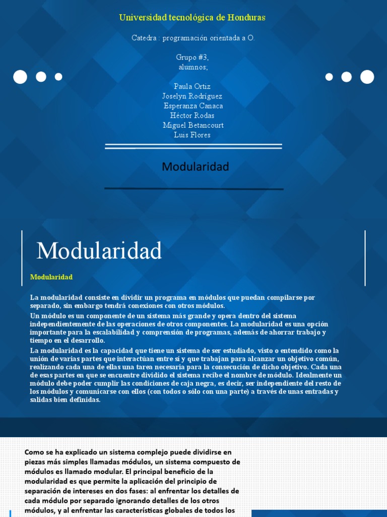 Modularidad en programación orientada a objetos | PDF | Modularidad ...