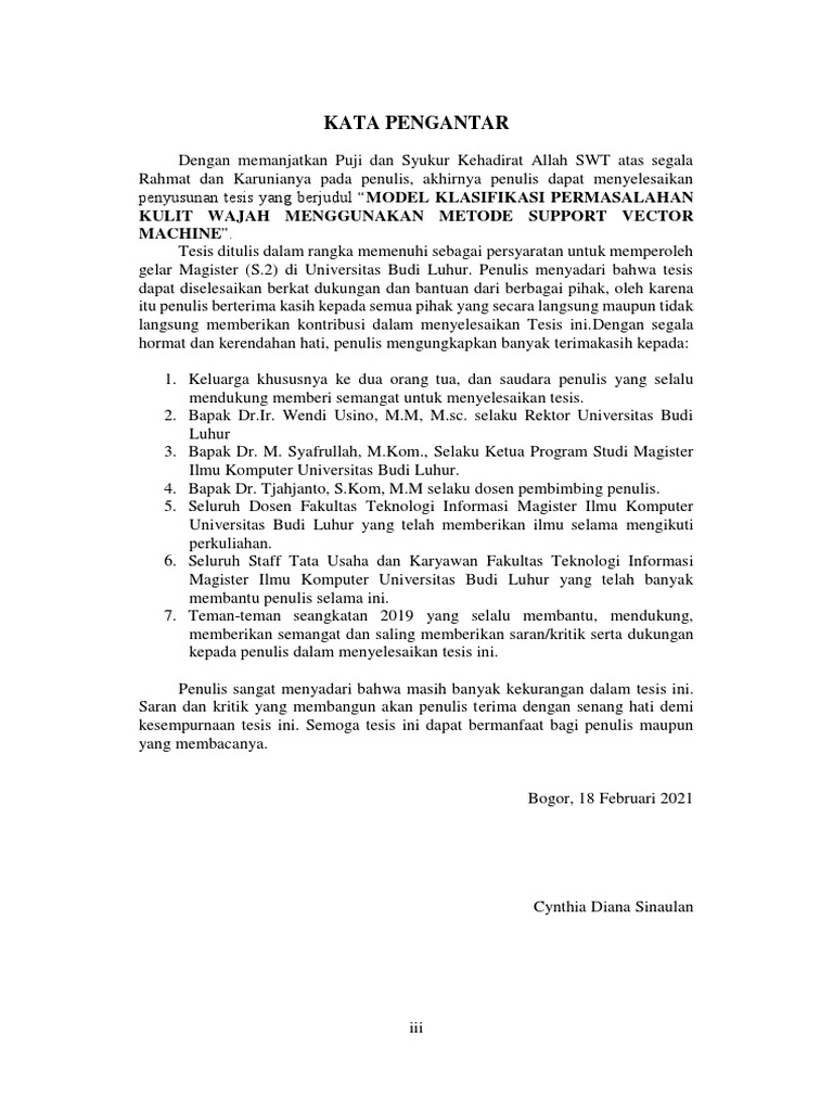 COntoh Kata Pengantar Thesis | PDF