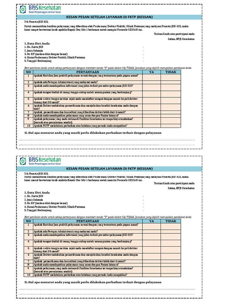 Survei Kepuasan Peserta JKN-KIS | PDF