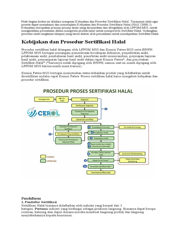 Kebijakan Dan Prosedur Sertifikasi Halal | PDF | Bisnis