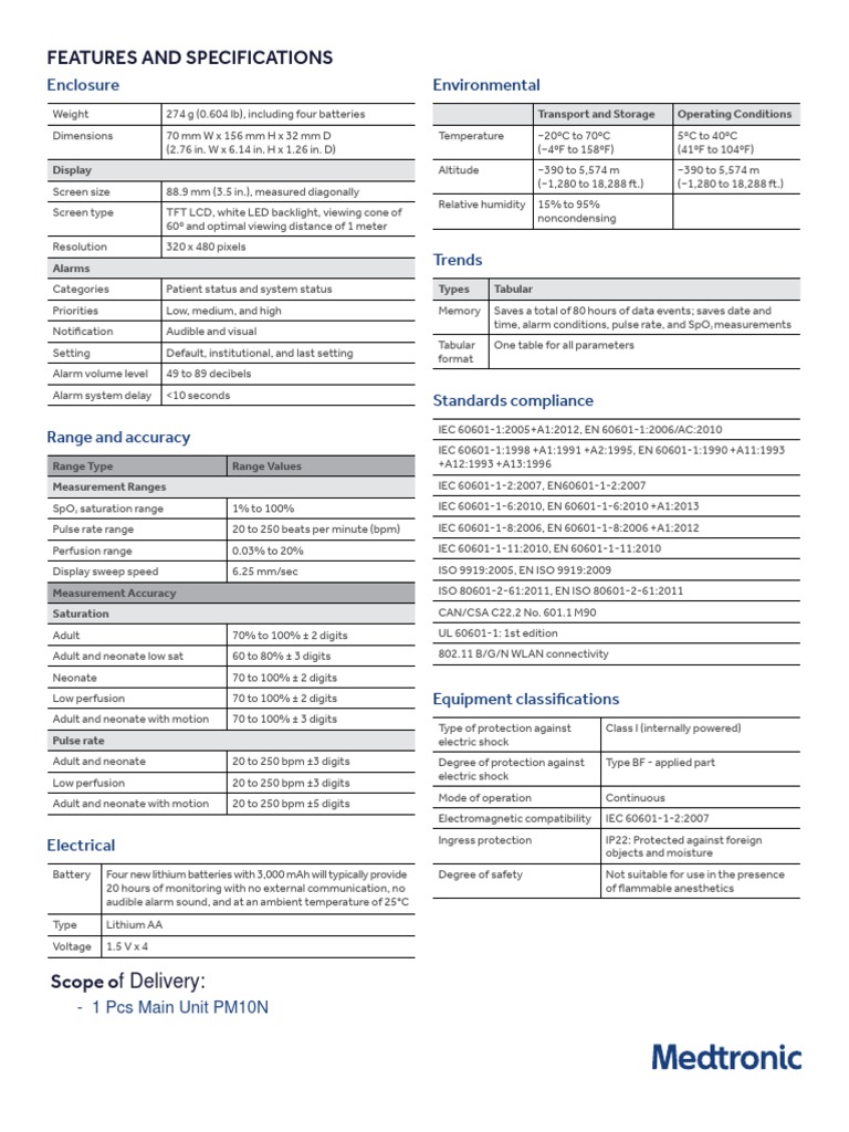 Medical Device Specifications Guide | PDF | International ...