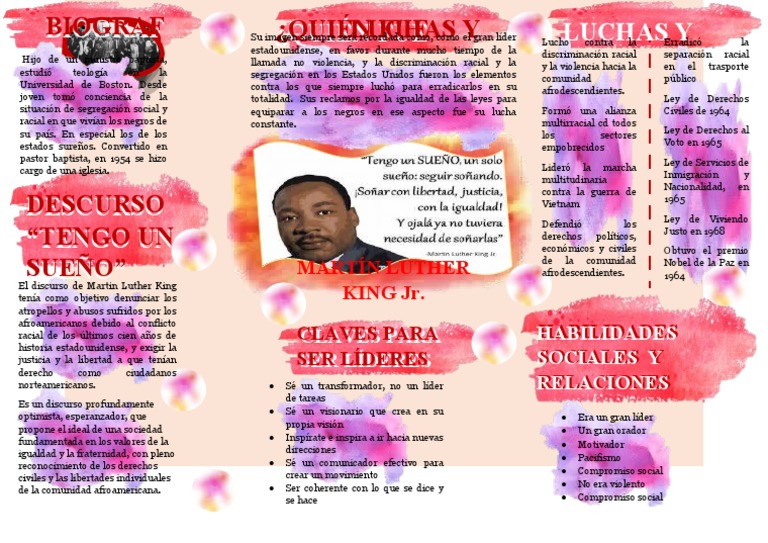Infografia de Martin Luther King JR | PDF | Martin Luther King hijo ...