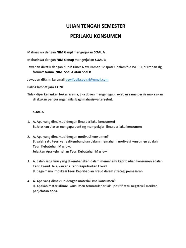 UTS Perilaku Konsumen 2021 | PDF