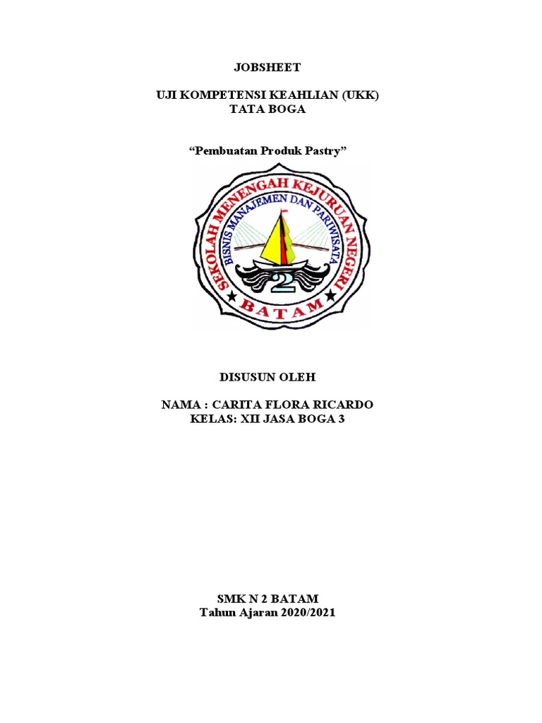 Job Sheet Ukk Pastry | PDF