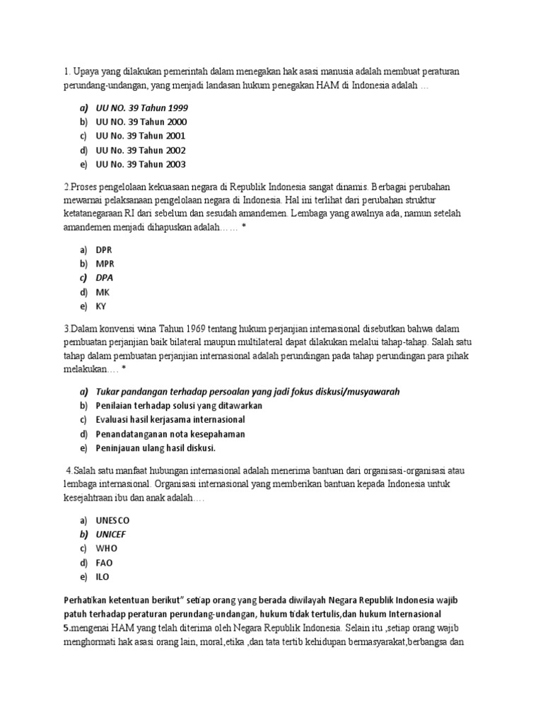 Kisi Kisi PKN Kelas 12 | PDF