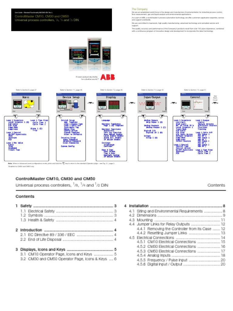Controlmaster Cm10, Cm30 and Cm50: Universal Process Controllers, /, / and / Din | PDF | Power ...