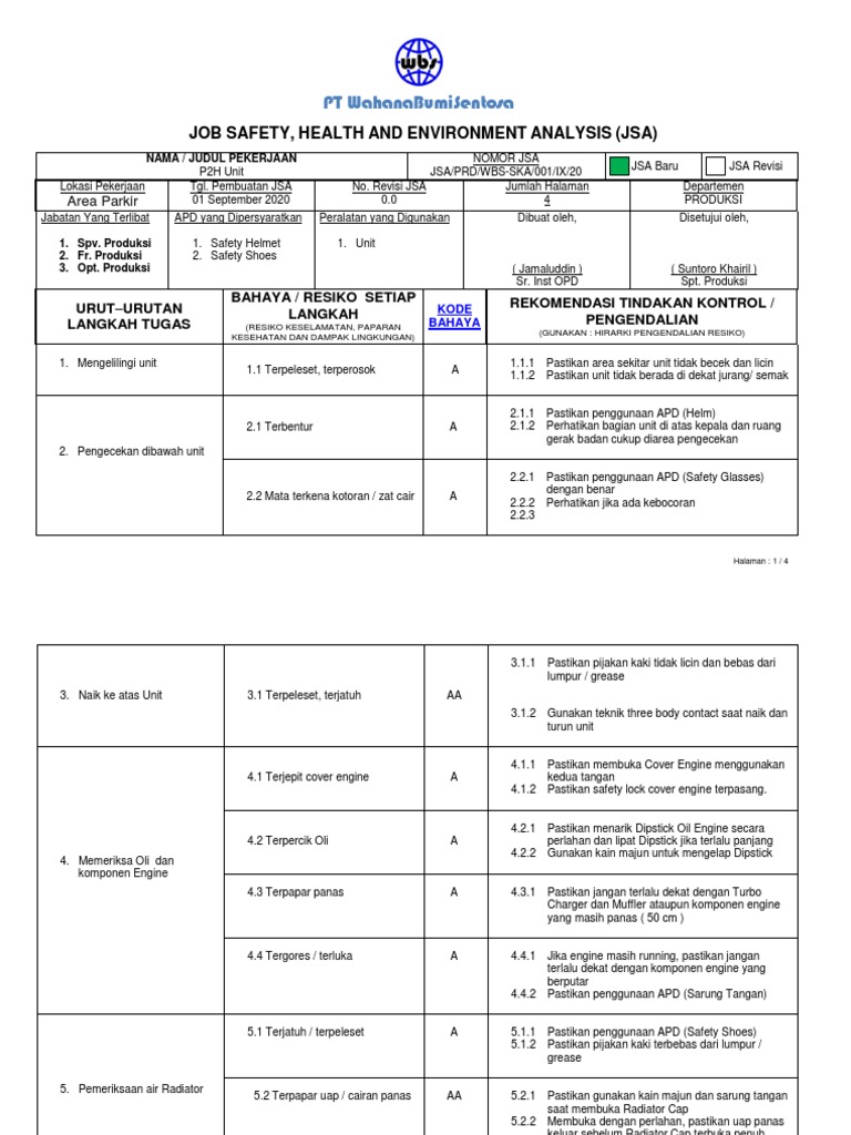 Analisis P2H Unit di Pertambangan | PDF