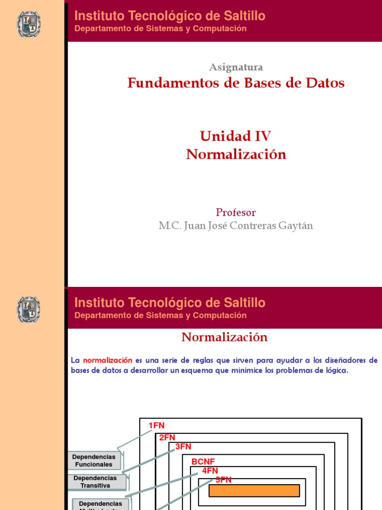 Normalización (1FN, 2FN, 3FN) | PDF | Datos de computadora | Bases de datos