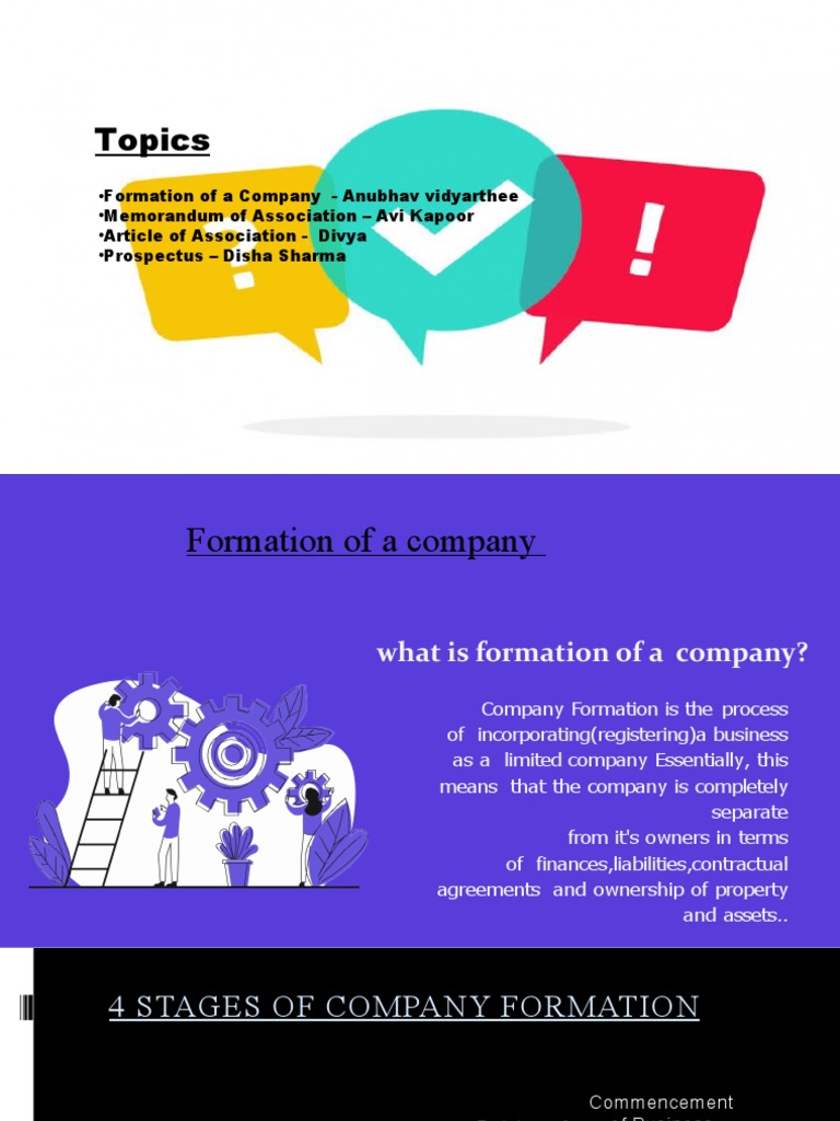 Formation of A Company | PDF | Articles Of Association | Limited Company