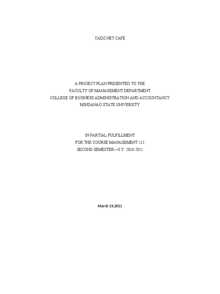 Project Plan-Cover Page | PDF