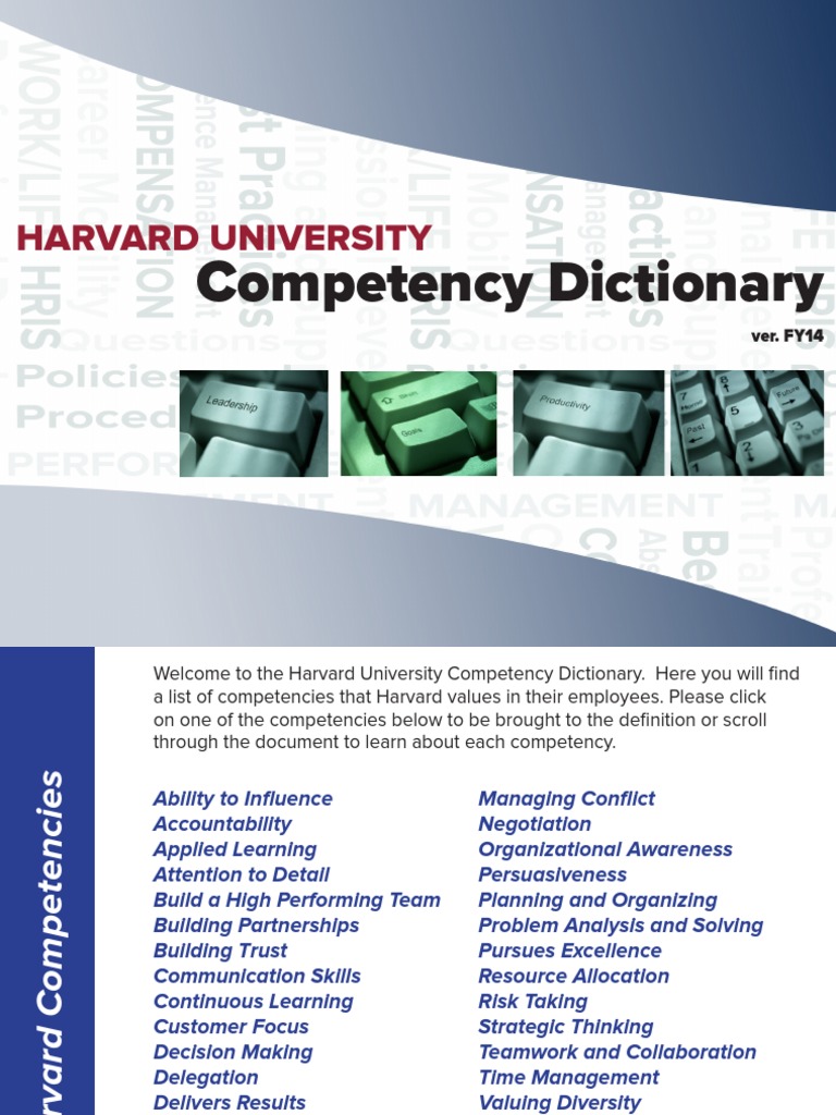 Harvard Competency Dictionary | PDF | Competence (Human Resources) | Goal