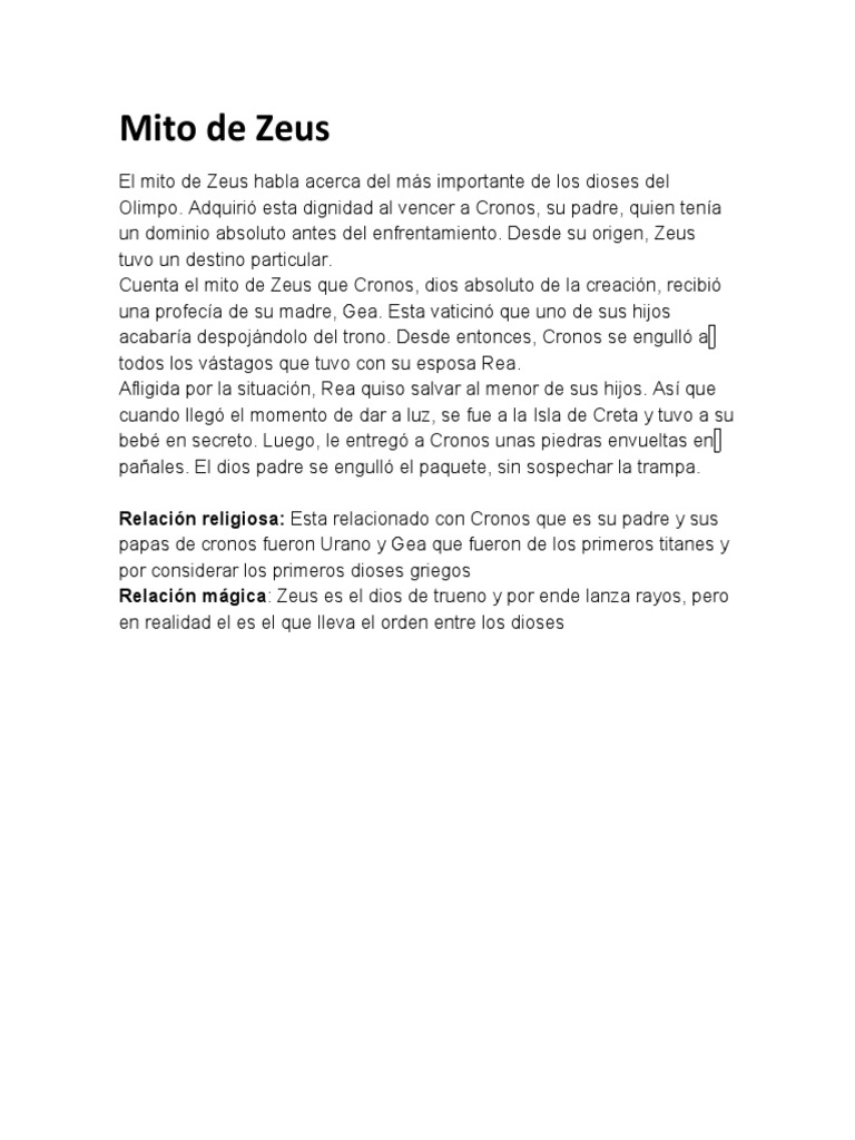 Mito de Zeus | PDF
