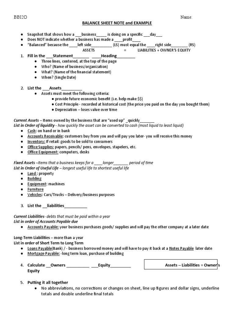 20 - Balance Sheet Note, Examples and P | PDF | Balance Sheet | Equity ...