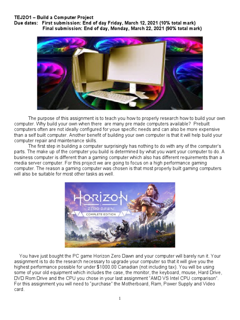 Buying Computer Parts | PDF | Manufactured Goods | Computer Hardware