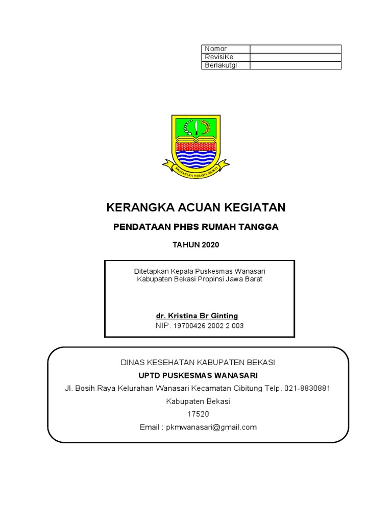 Kak Pendataan PHBS RT | PDF