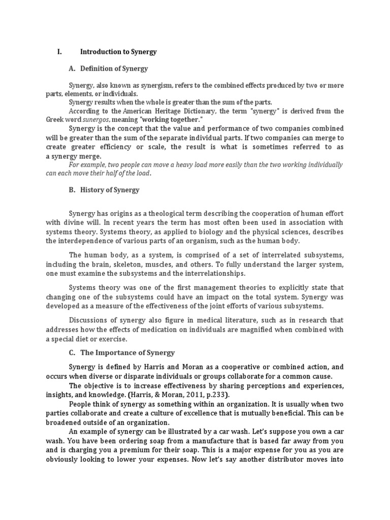Introduction To Synergy-Content | PDF | Goal | System