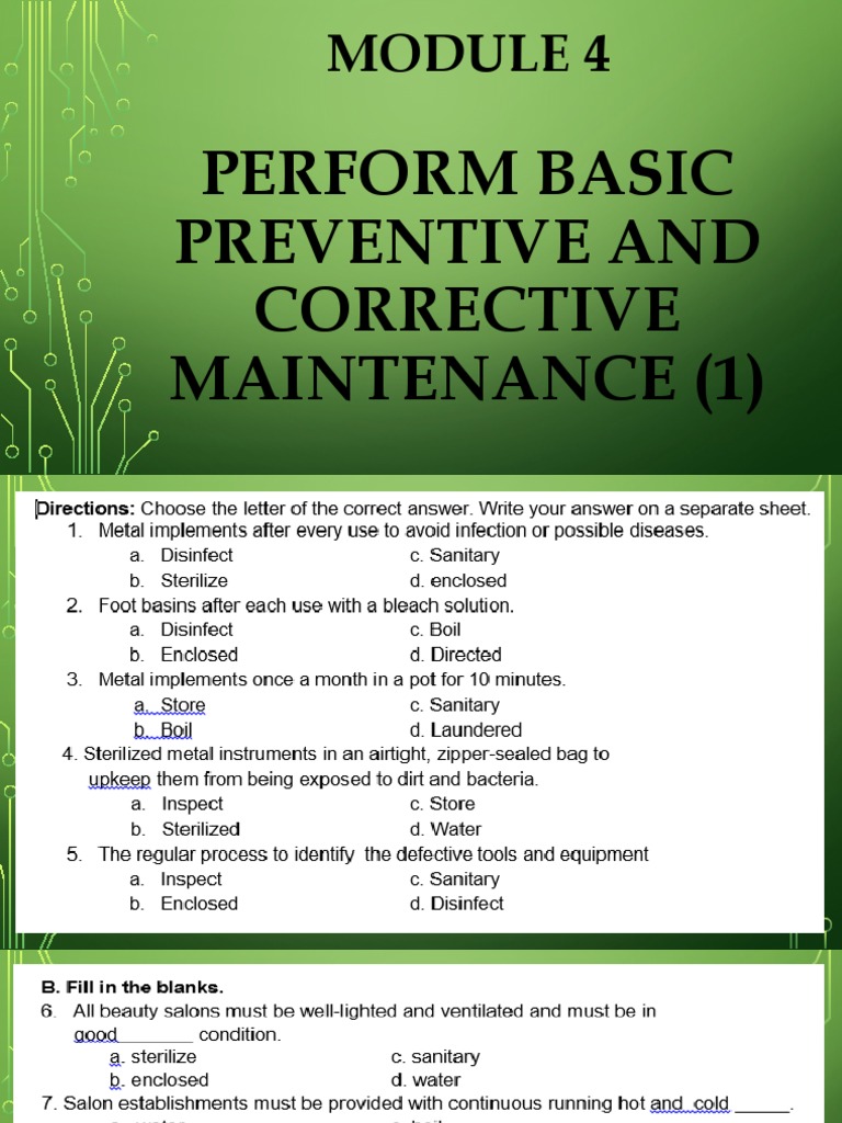 Perform Basic Preventive and Corrective Maintenance | PDF