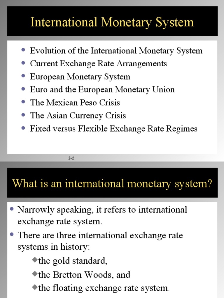 International Monetary System | PDF | Bretton Woods System | Gold Standard