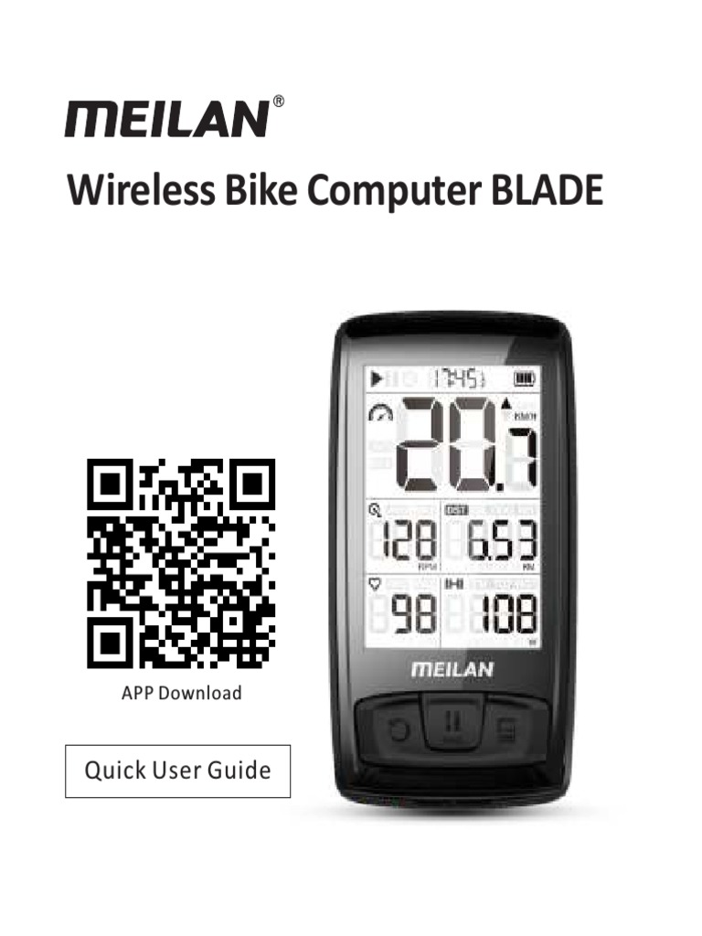 Meilan BLADE Wireless Bike Computer Guide | PDF | Electronics | Computing