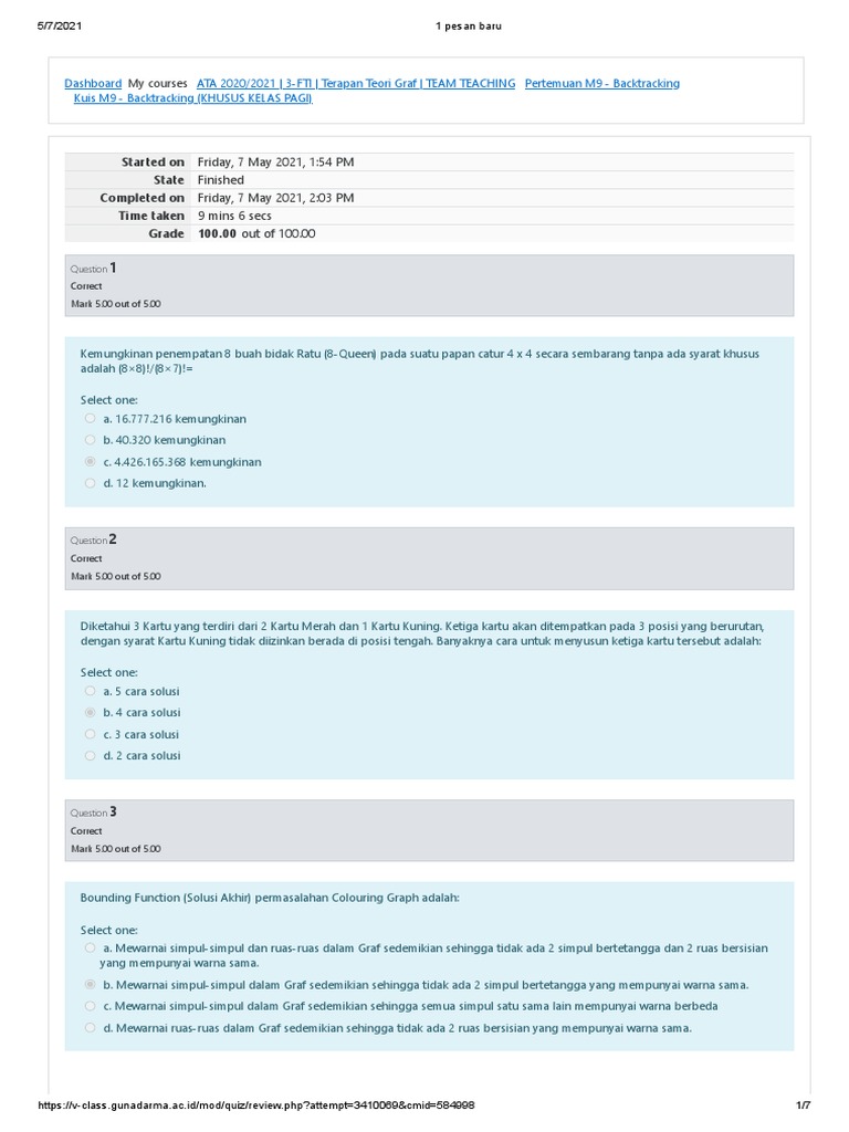 Kuis M9 - Backtracking KHUSUS KELAS PAGI | PDF