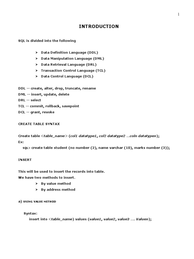 Sql Plsql Beginners 1 Pdf Logarithm Databases 3244