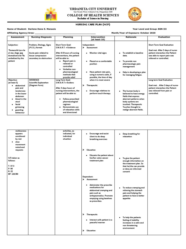 NCP Preoperative Manaois | PDF | Relaxation (Psychology) | Pain