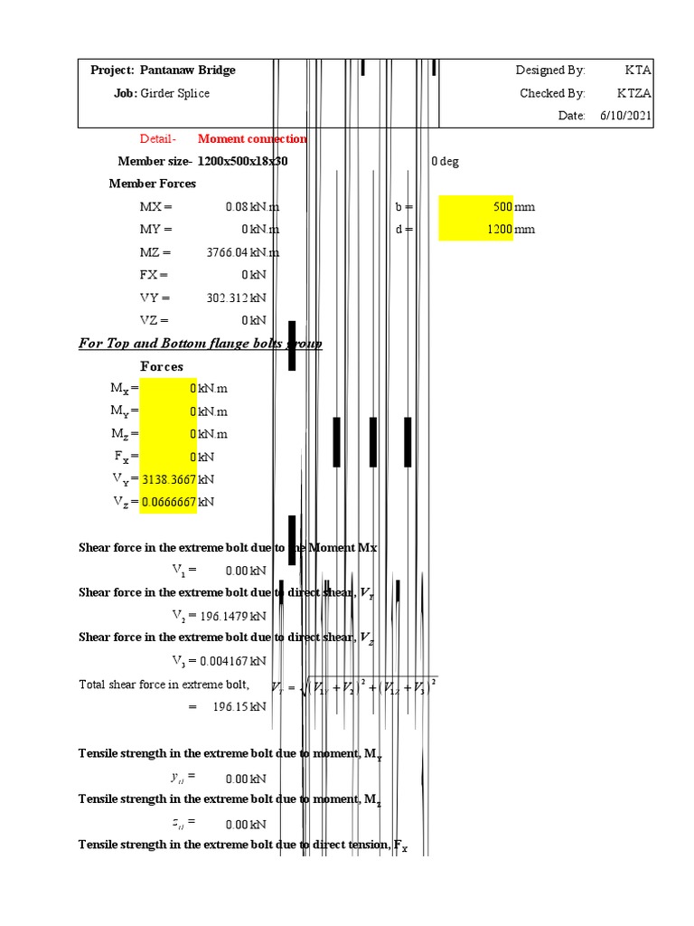 For Top and Bottom Flange Bolts Group: Forces | PDF | Temporal Rates ...