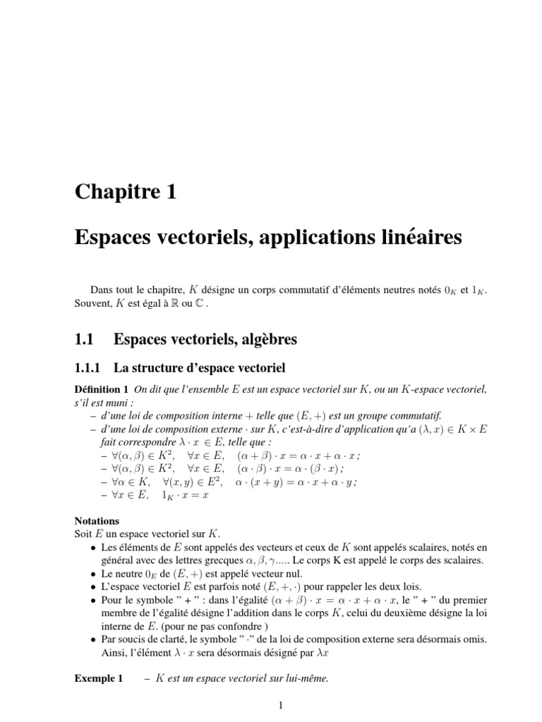 Morphisme d'espace vectoriel | PDF | Espace vectoriel | Sous-espace ...