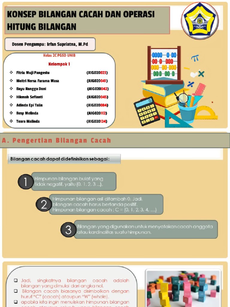 KL.1 PGSD 2C Unib Fix (Konsep Bil. Cacah & Operasi Hitung Bilangan | PDF