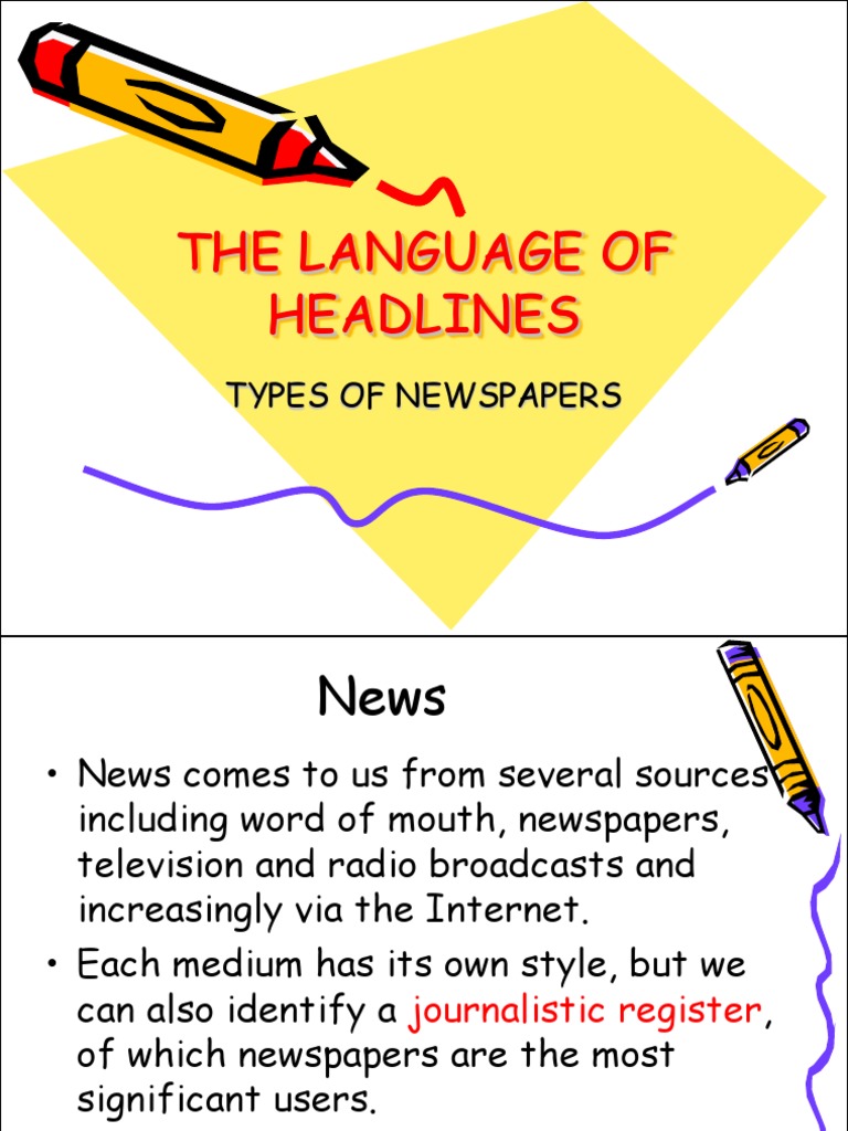 Language of Headlines | PDF | Newspapers | News